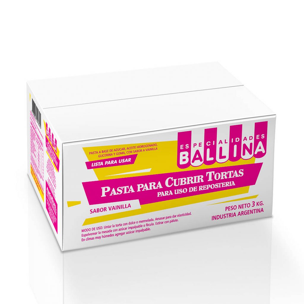 PASTA BALLINA P/ CUBRIR TORTA VAINILLA X 3KG. (1557) - Gonic